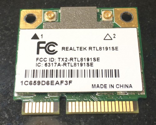 Realtek RTL8191SE 802.11b/g/n WLAN WIFI Wireless Card Mini PCIe 593033 ...
