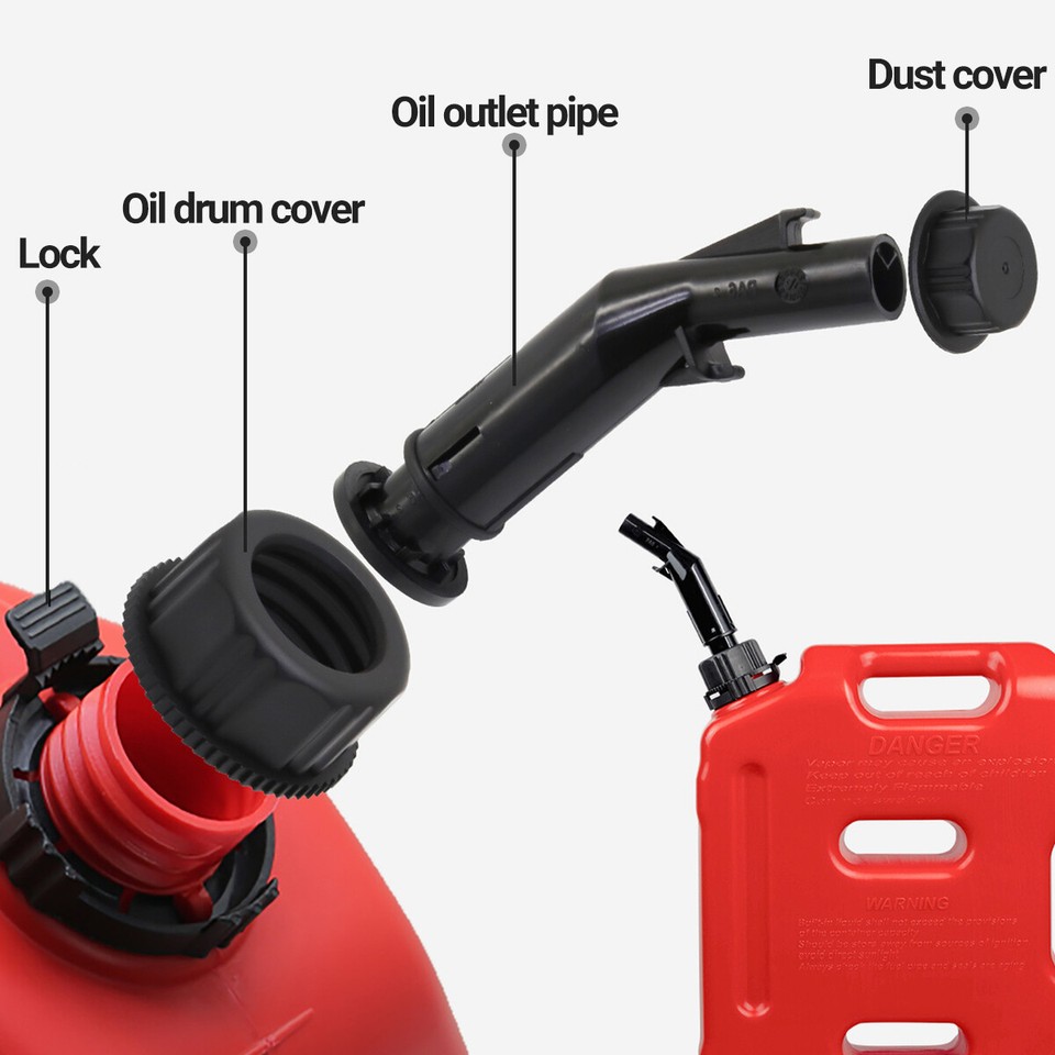 20L 5Gallon Fuel Pack Gas Can Tank Emergency Container Lock for Jeep ...