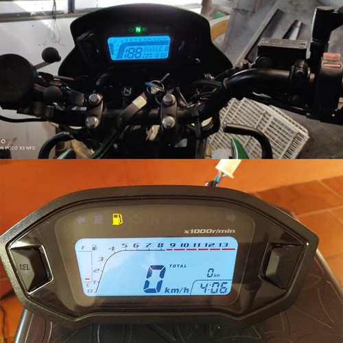 Universal Motorcycle LCD Digital Speedometer 7 Colors Backlight ...
