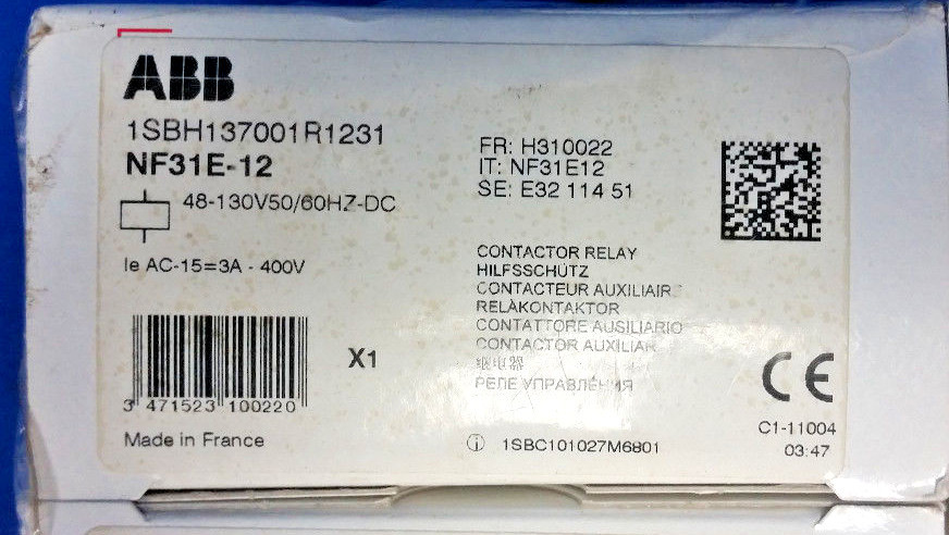 ABB Contactor Relay NF31E-12, 48-130V, 50/60 Hz *NEW* | eBay