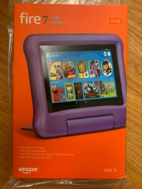 Amazon Fire 7 Kids Edition (9th Generation) 16GB, Wi-Fi, 7in - Purple ...