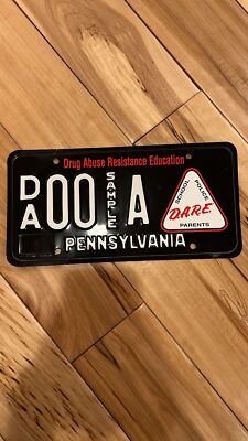 Pennsylvania Drug Abuse Resistance Education Sample License Plate DA 00 ...