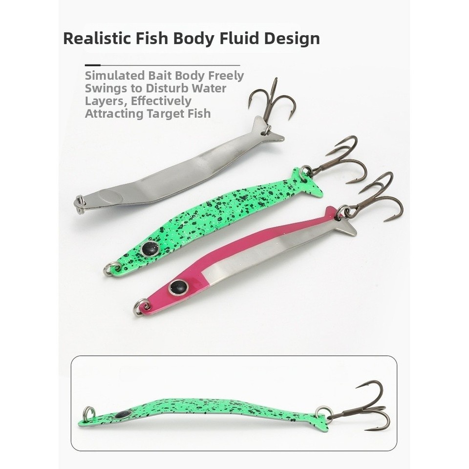 5pcs Metal Fishing Lures Kit Spoon Casting Spinner Baits for Bass Trout ...