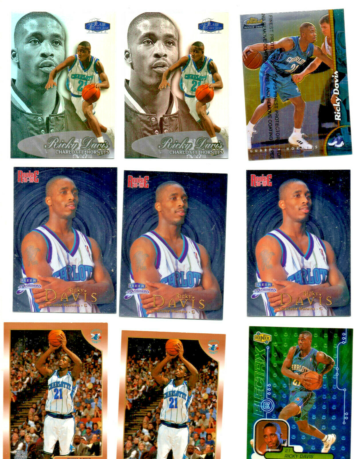 9 card Lot of RICKY DAVIS ROOKIE CARDS RC CHARLOTTE HORNETS | eBay