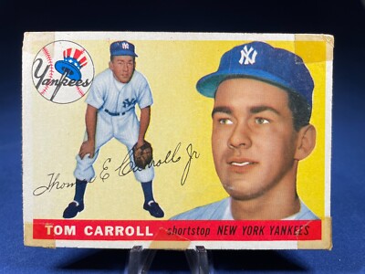 1955 Topps Baseball Card Low Grade Tom Carroll #158 New York Yankees | eBay