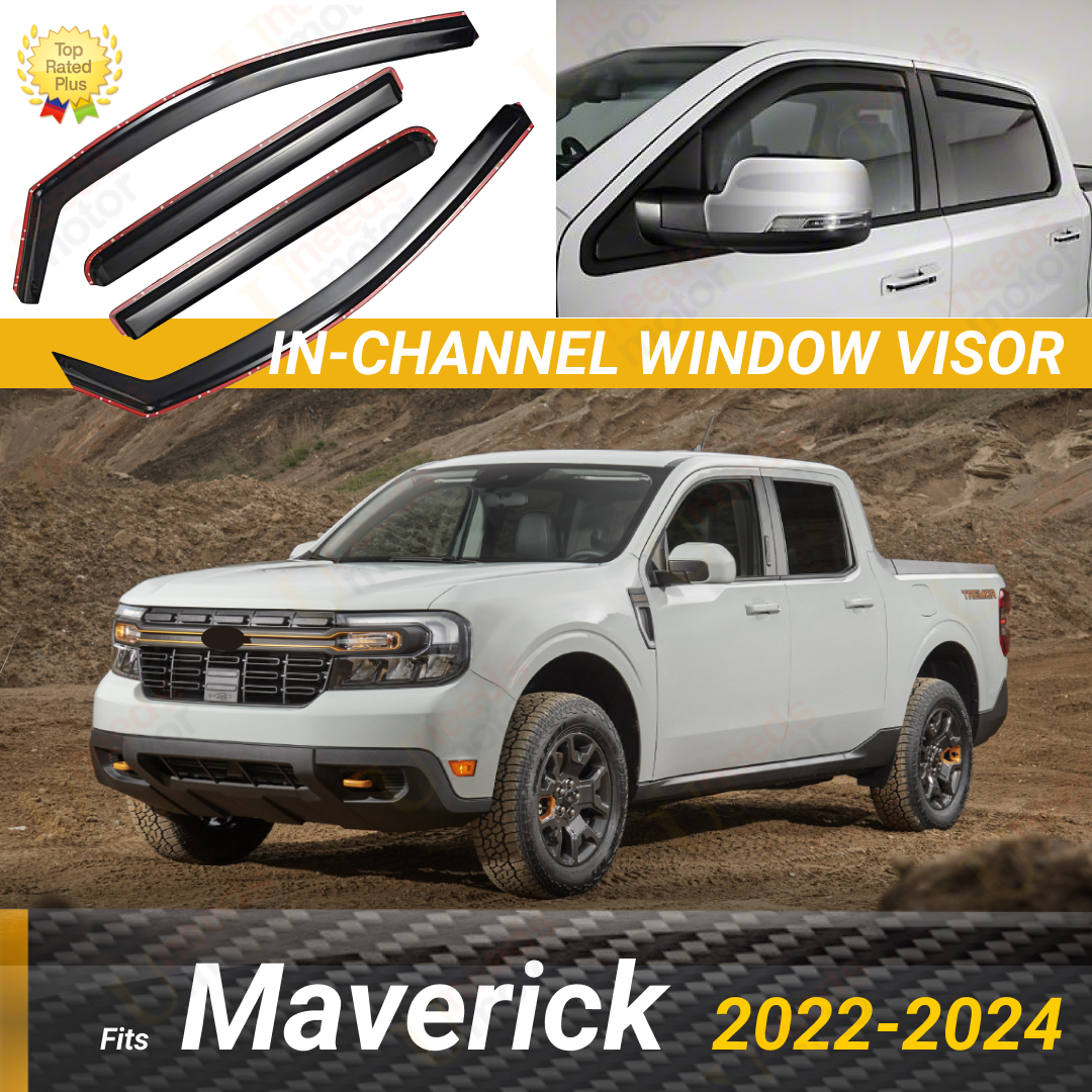 Fits Ford Maverick 2022-2024 In-Channel Rain Guards Window Visor Shade ...