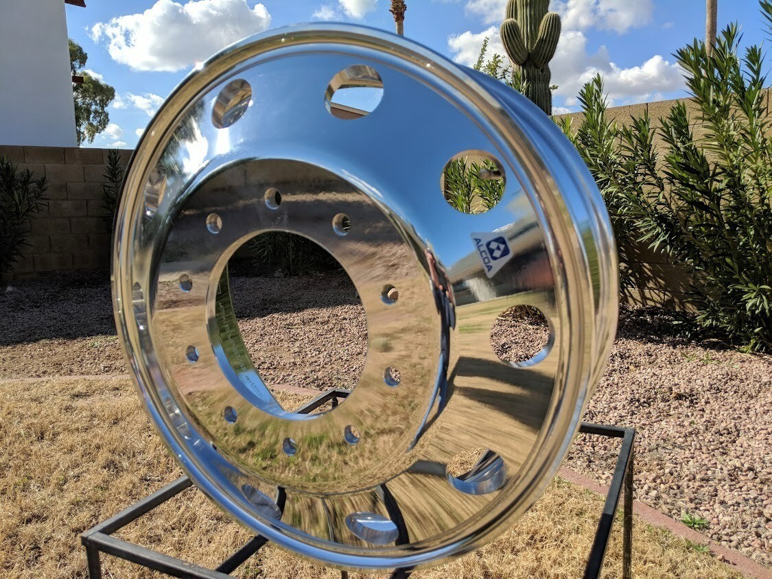 1) 19.5 X 6 ALCOA WHEELS DODGE RAM 4500/ 5500 10 LUG POLISHED 763297 ...