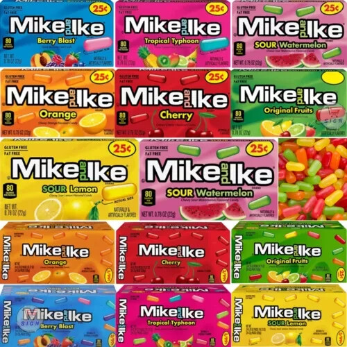 4x Mike & Ike Variety Pack- Original Fruit/Berry Blast/Mega Mix ...