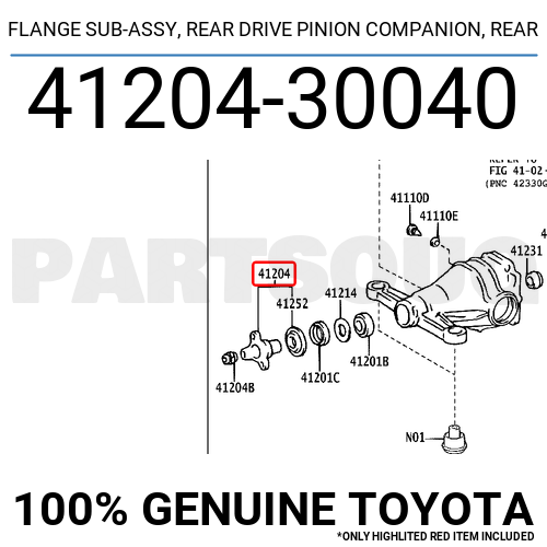 4120430040 Genuine Toyota FLANGE SUB-ASSY, REAR DRIVE PINION COMPANION ...