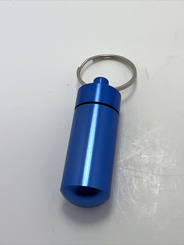 Aluminum Waterproof Pill Case Blue Color Medium Size Vial Keychain | eBay