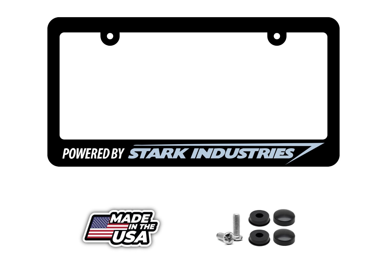 Powered By Stark Industries Iron Man Super Hero Avengers Car License ...