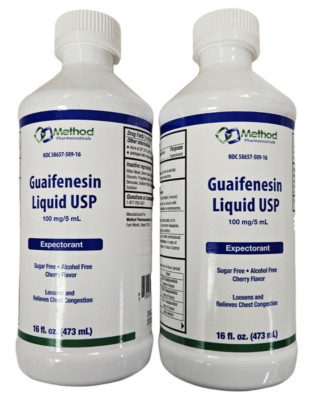 Method Guaifenesin MUCUS Expectorant Syrup 16oz ( 2 bottles ) WHITE ...