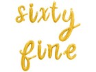 SIXTY FINE Cursive Letter Balloon Banner - 60th Birthday Party ...
