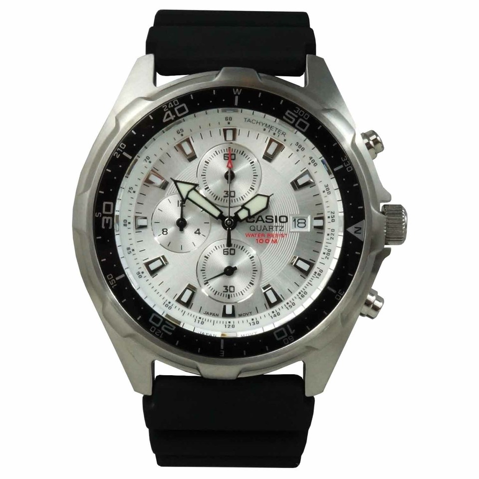 CASIO AMW330-7AV Men's Black Diver Inspired Stainless Steel Wristwatch ...