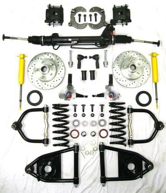 Mustang II Power Front End Suspension Kit Stock Height Slotted NO ...