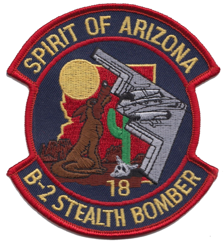 B-2 Stealth Bomber Spirit of Arizona USAF Embroidered Patch - LAST FEW ...
