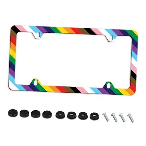 Rainbow Pride Flag License Plate Frame Gay LGBT 1 Pack Rainbow Pride ...