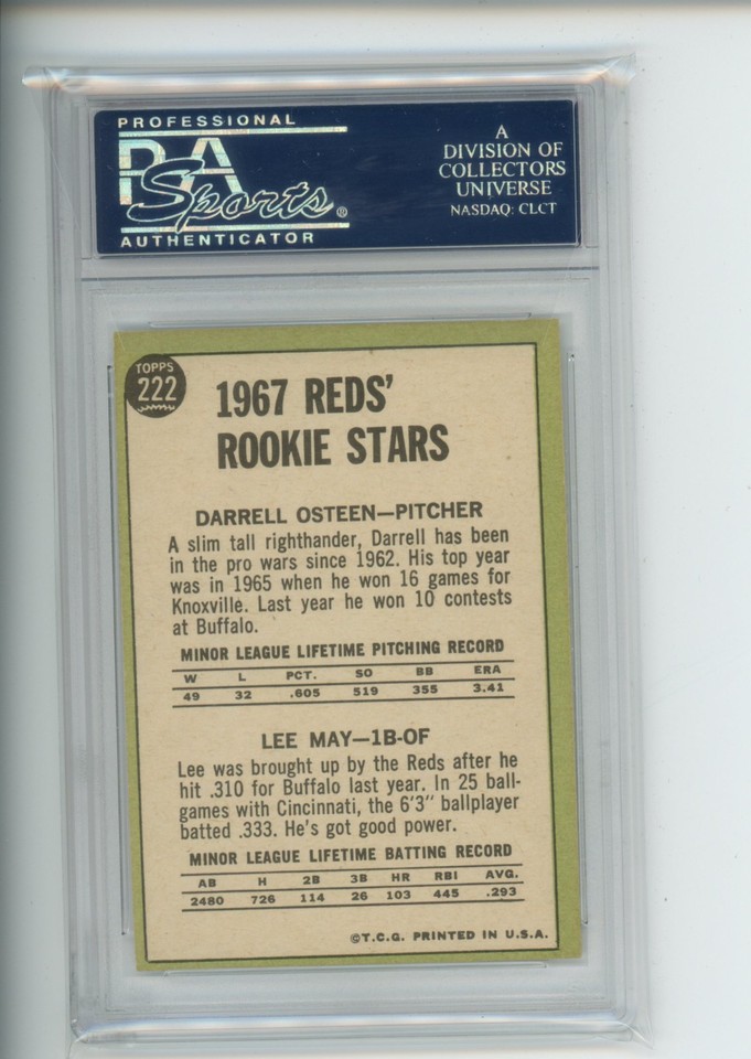 1967 Topps Darrell Osteen Lee May #222 Red Rookie Stars PSA 8 NM-MT | eBay