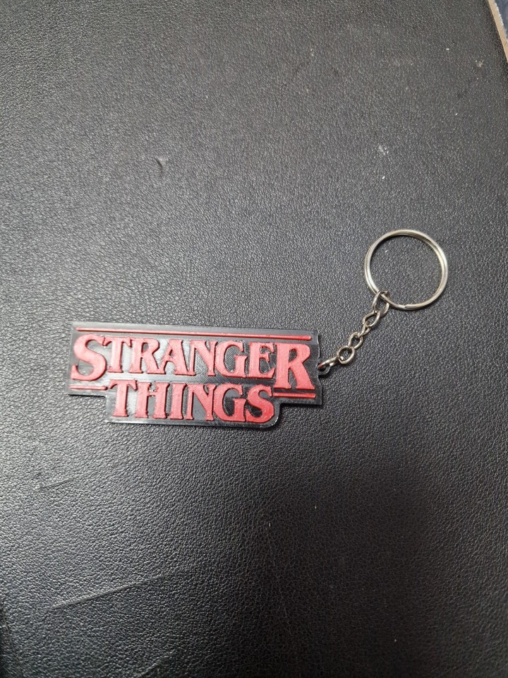 Retro Sci-Fi TV Show Inspired Red Logo Keychain – 80s Horror Fan Gift ...