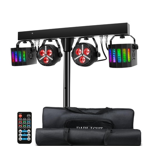 DJ Lighting Packages with Carry Bag, DJ Lights with Stand (7.5Ft) Sound ...