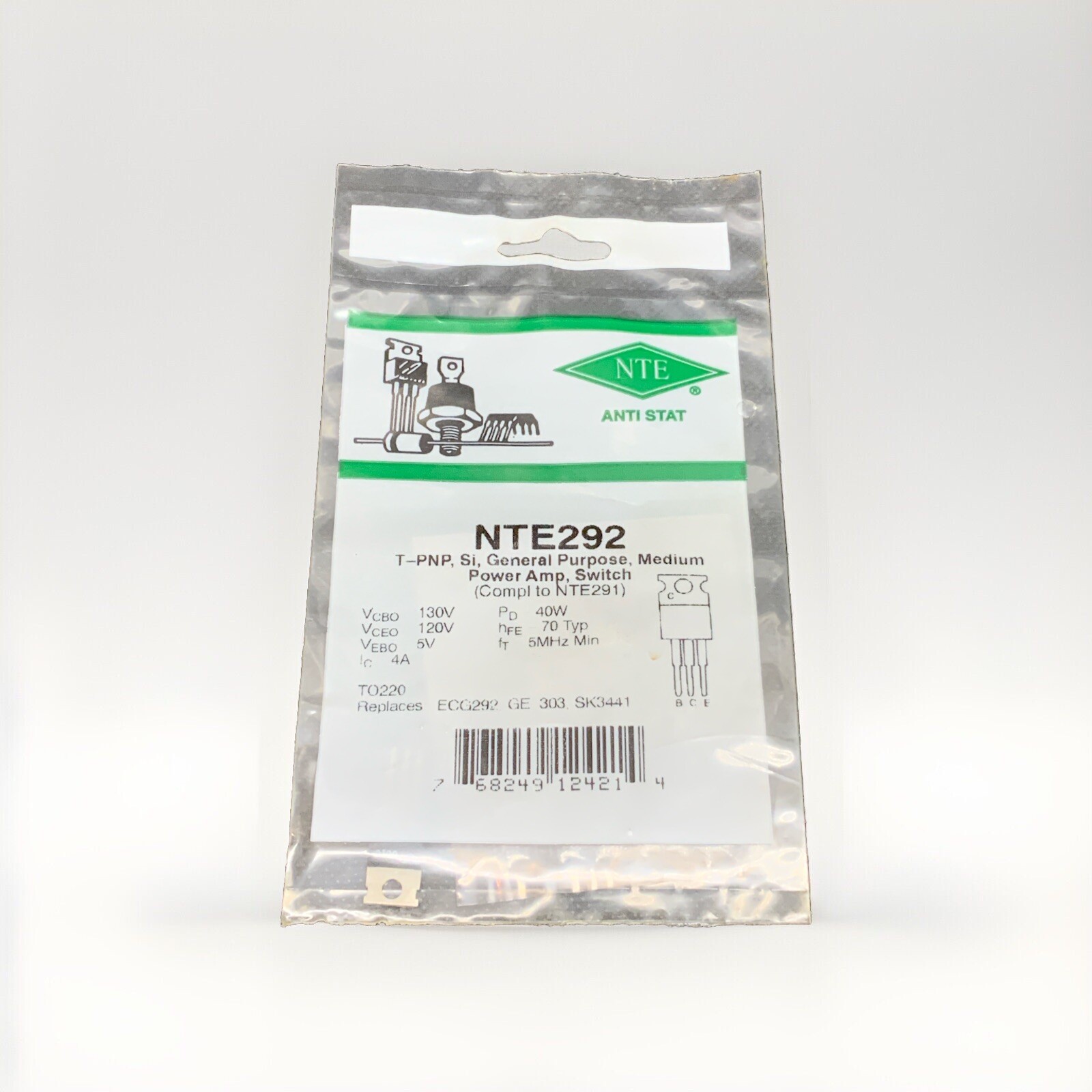 NTE292 T-PNP, Si, General Purpose, Medium Power Amp, Switch GE-303 SK3441 ECG292 | eBay