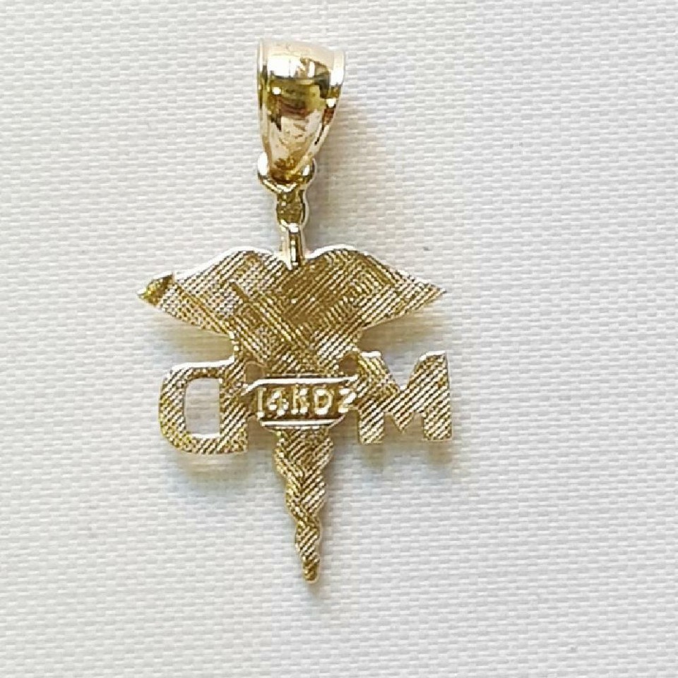 14k Yellow Gold MD (Doctor of Medicine) Medical Pendant / Charm, Made ...