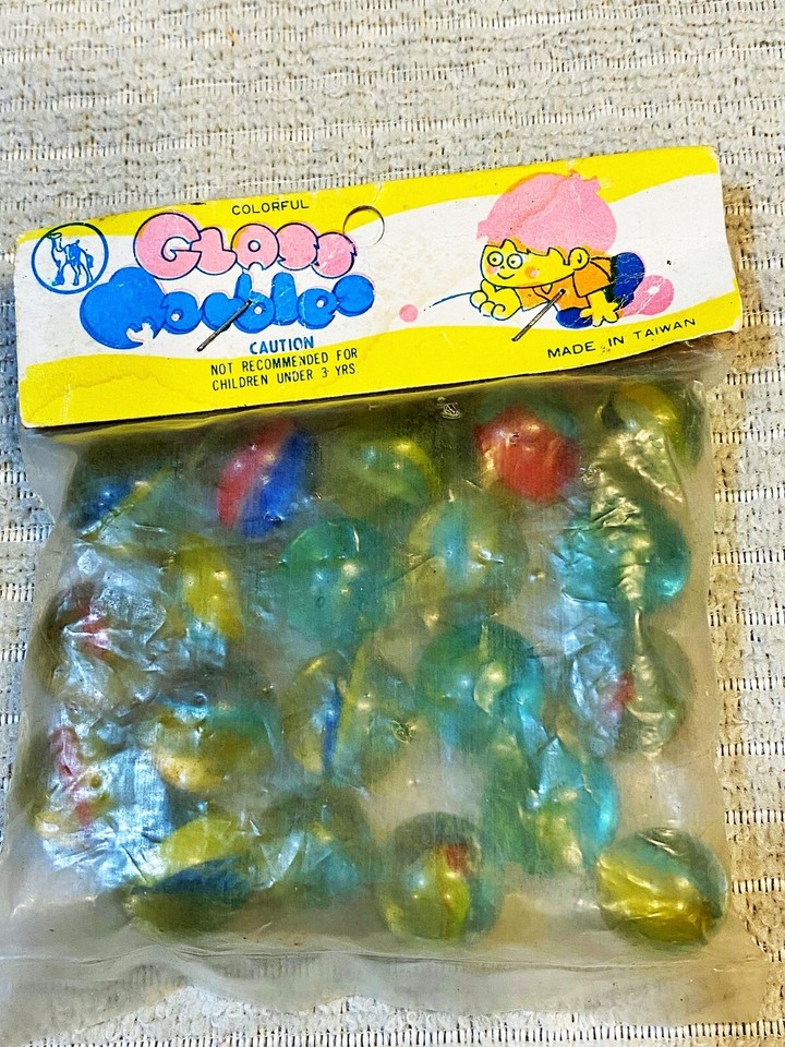 Vintage Bag of 20 Glass Marbles in Original Sealed Bag ~ NOS 1950's | eBay