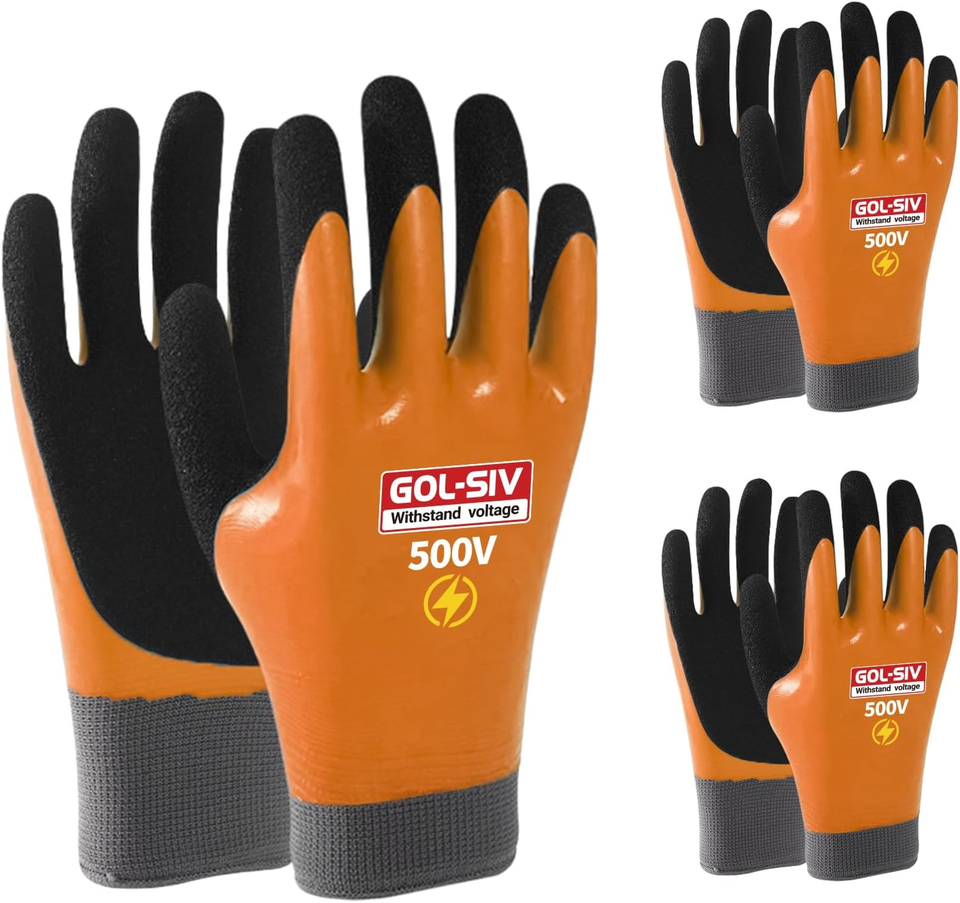 Electrical Insulated Gloves, 500V High Voltage Resistance Electrician ...