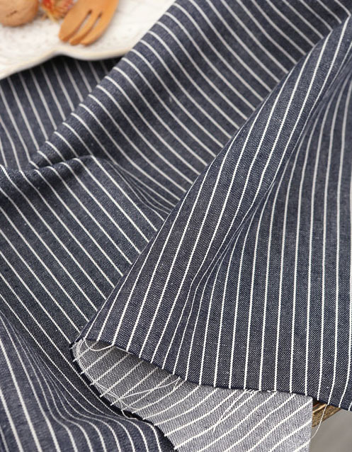 Washed denim Small stripe pattern cotton Fabric by the Yard 60" Wide ...