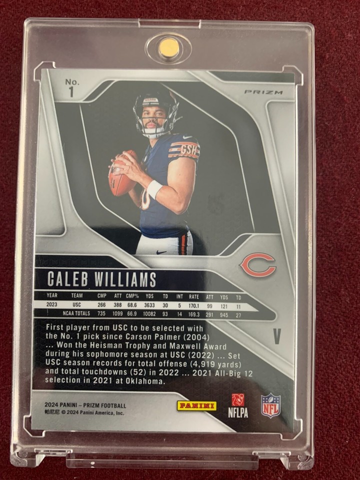 Caleb Williams 2024 Prizm Variation Silver Prizm Rookie Card RC In Mag ...