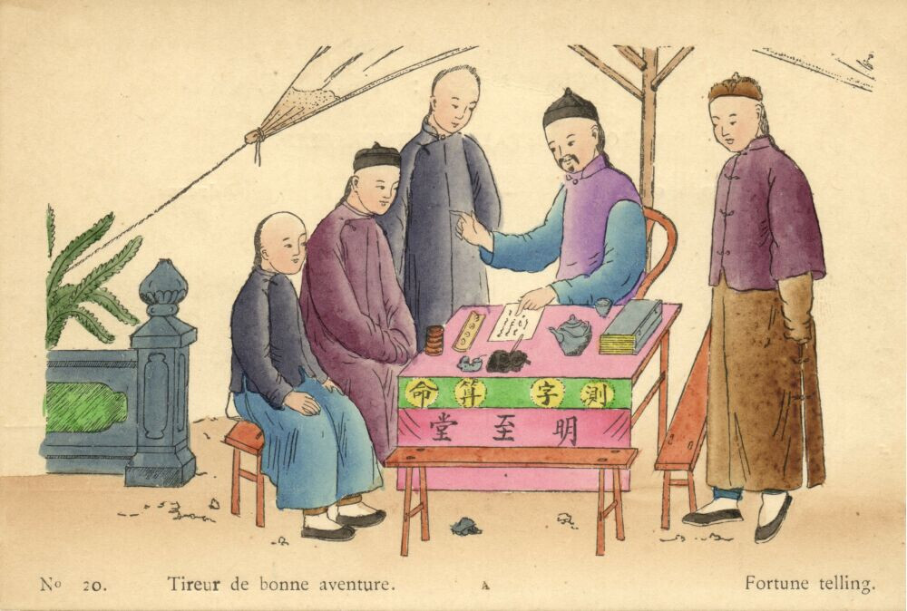 china, Fortune Telling (1930s) Chefoo, Hand Coloured Mission Postcard ...