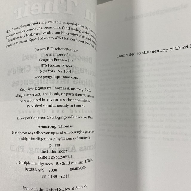 In Their Own Way : Discovering and Encouraging Your Child's Multiple ...