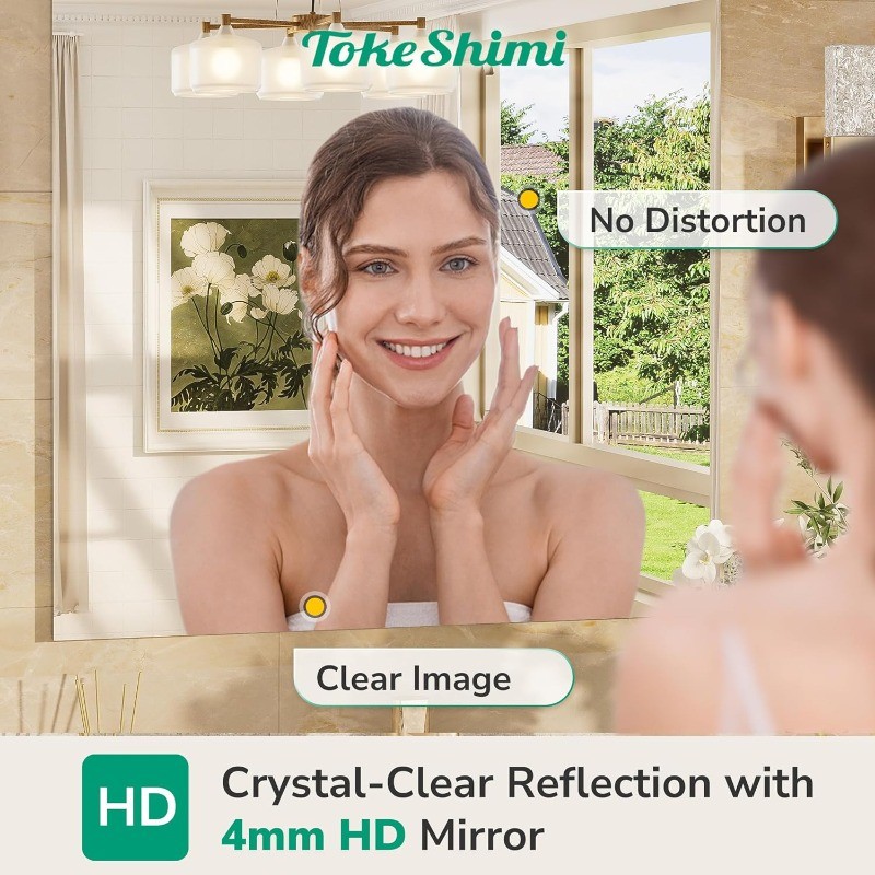 24x32 Frameless Bathroom Vanity Mirrors for Over Sink, Modern Rectangle ...