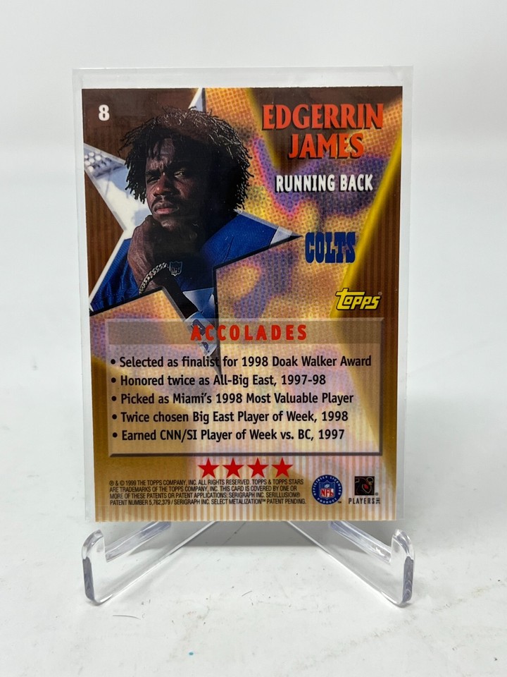 1999 Topps Stars Edgerrin James Silver Gold Rookie RC Card #8 | eBay