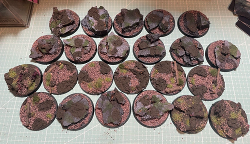 23x Painted battle ready 50mm Round Bases - Warhammer 40K AoS Sigmar ...