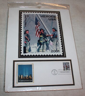 USPS 911 Memorial Matted Poster 16x12 1st Day Issue June 7, 2002 New ...