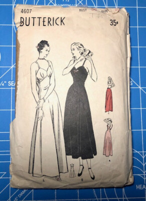 Vintage 1950s Butterick Long Slip Petticoat Gown Sewing Pattern 4607 FF ...