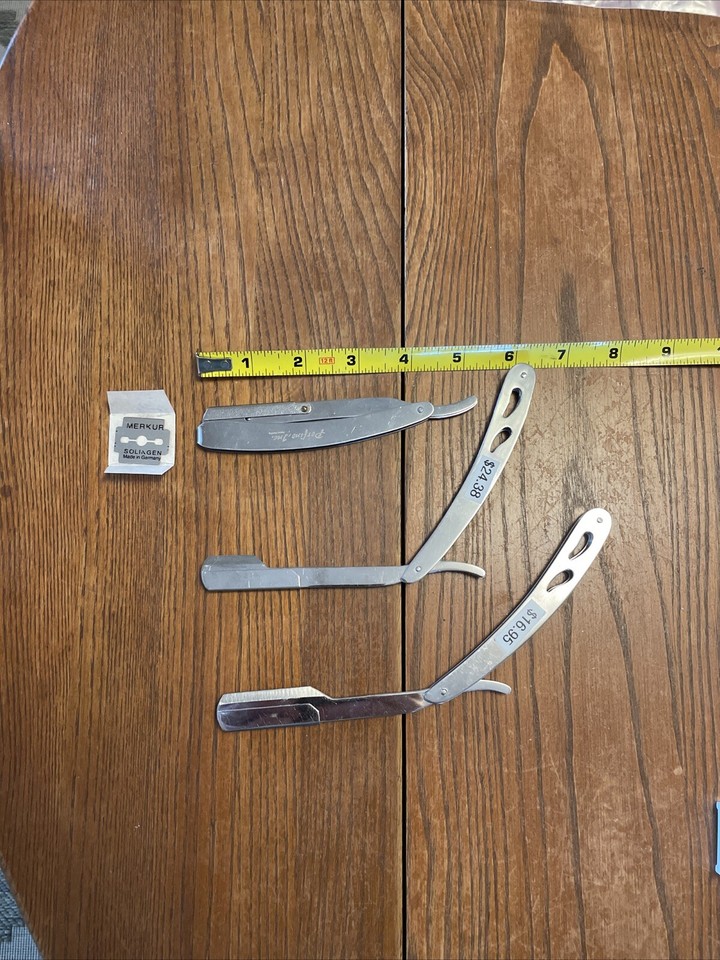 All 3 For $5 Plus Extra Left Over Blades Straight Edge Barber Razors ...
