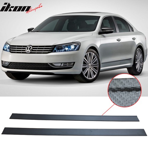 Fits 13 Volkswagen Passat V1 Style Carbon Fiber Texture Side Skirt Extension PP | eBay
