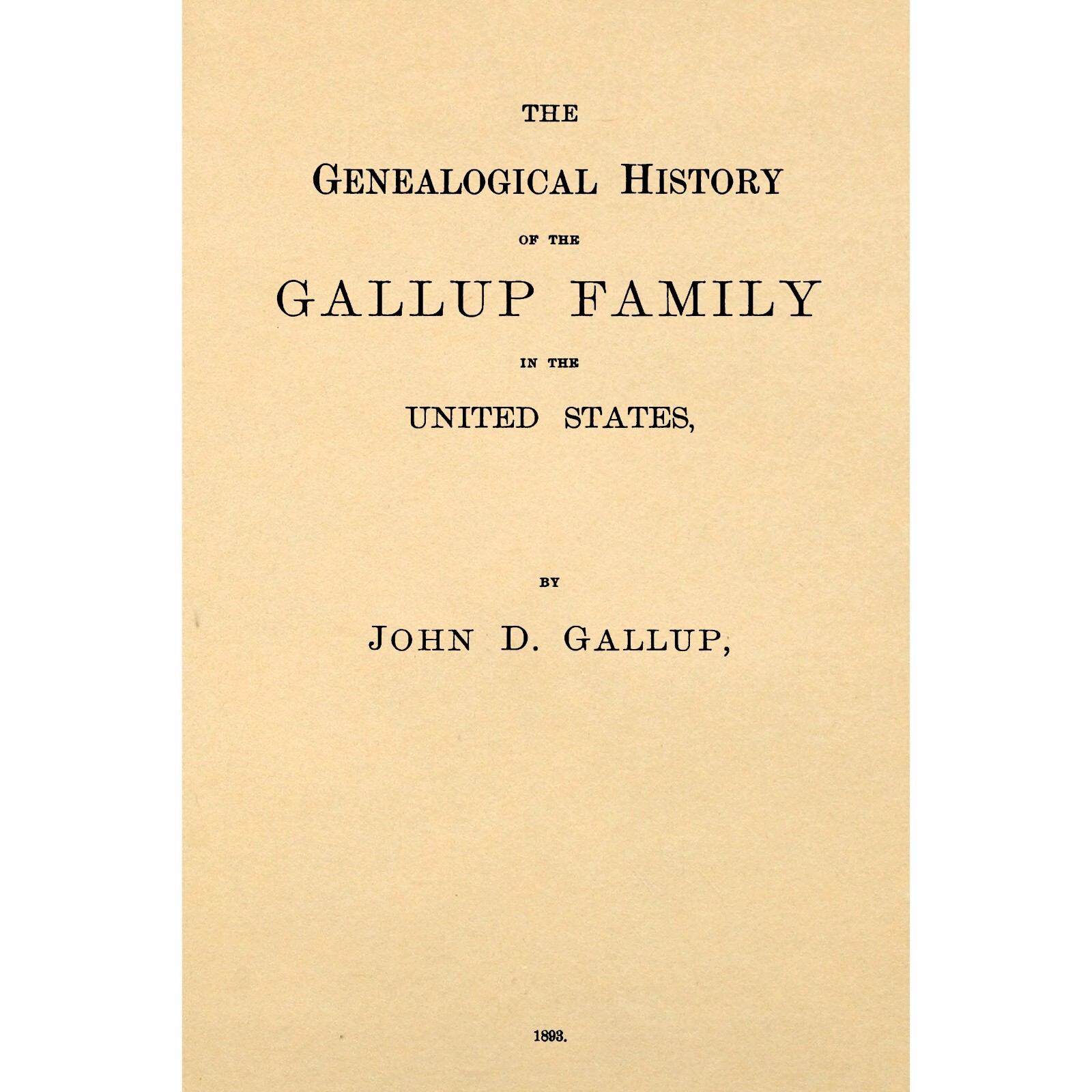 The Genealogical History of the Gallup Family of the United States | eBay