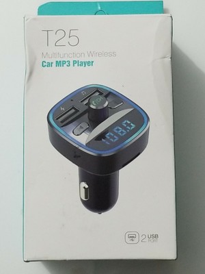T25 Car Bluetooth FM Transmitter MP3 Player Hands-Free Dual USB Fast ...