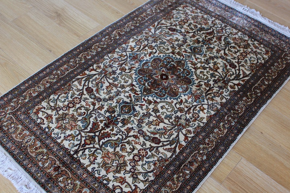 Oriental Persian Kashmir Rug Hand Knotted Silk Rug Carpet,Room Floor ...