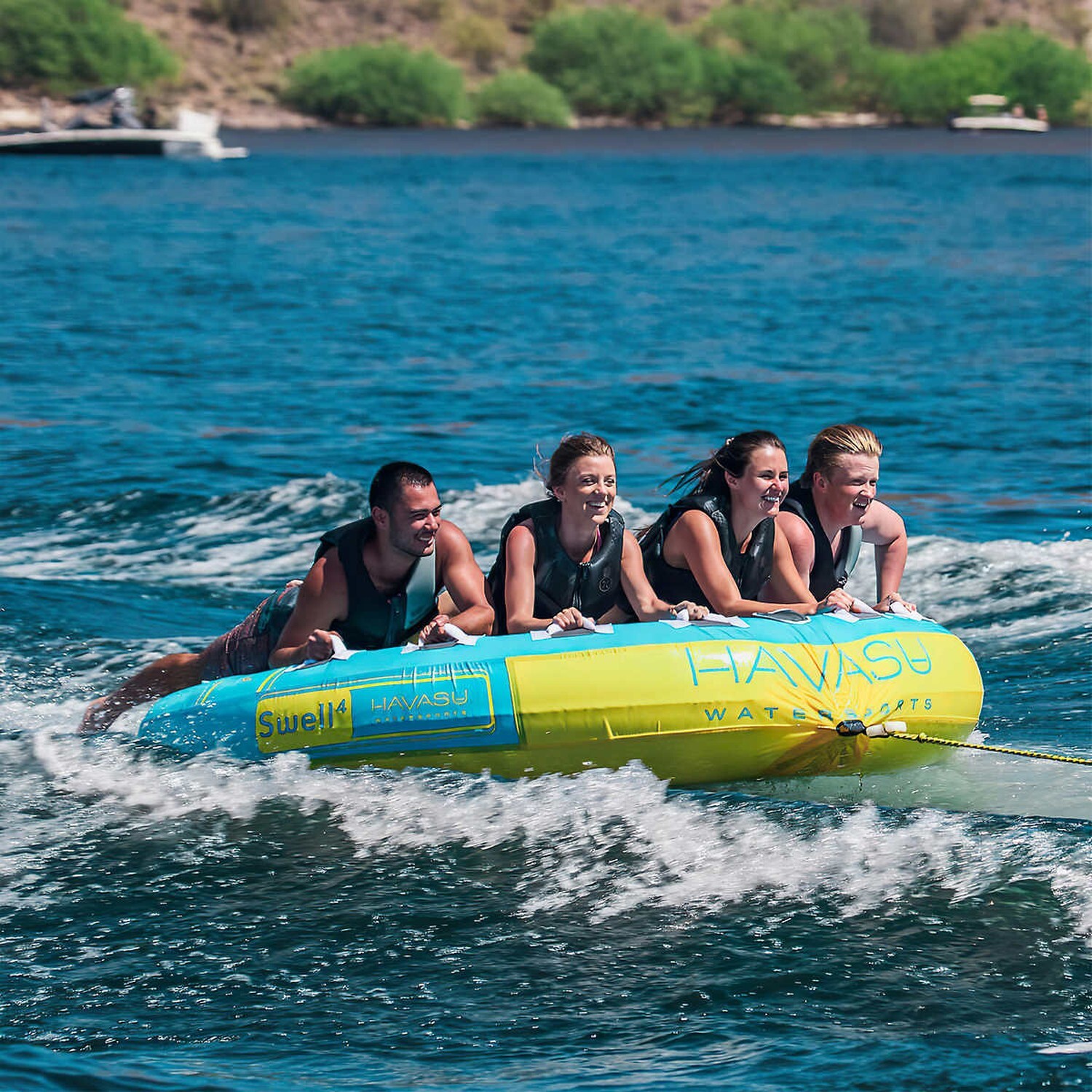 BOAT TUBE FOR WATER TUBING 4 FOUR PERSON TOWABLE TUBE FOR BOATING TOW ...