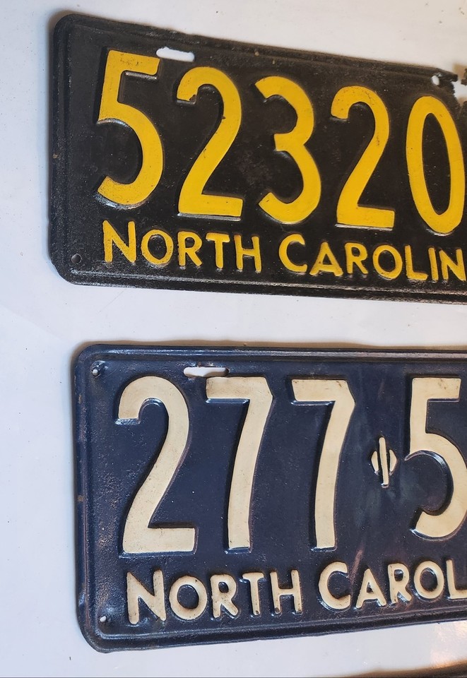 6x 1930's NC License Plates repainted | eBay