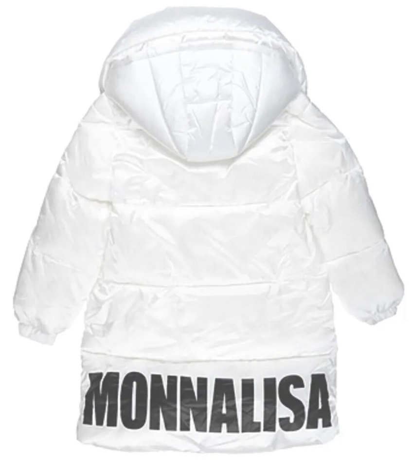Mona Lisa Italy White Hooded Puffer Coat Satin Girls 16/ Women Small ...