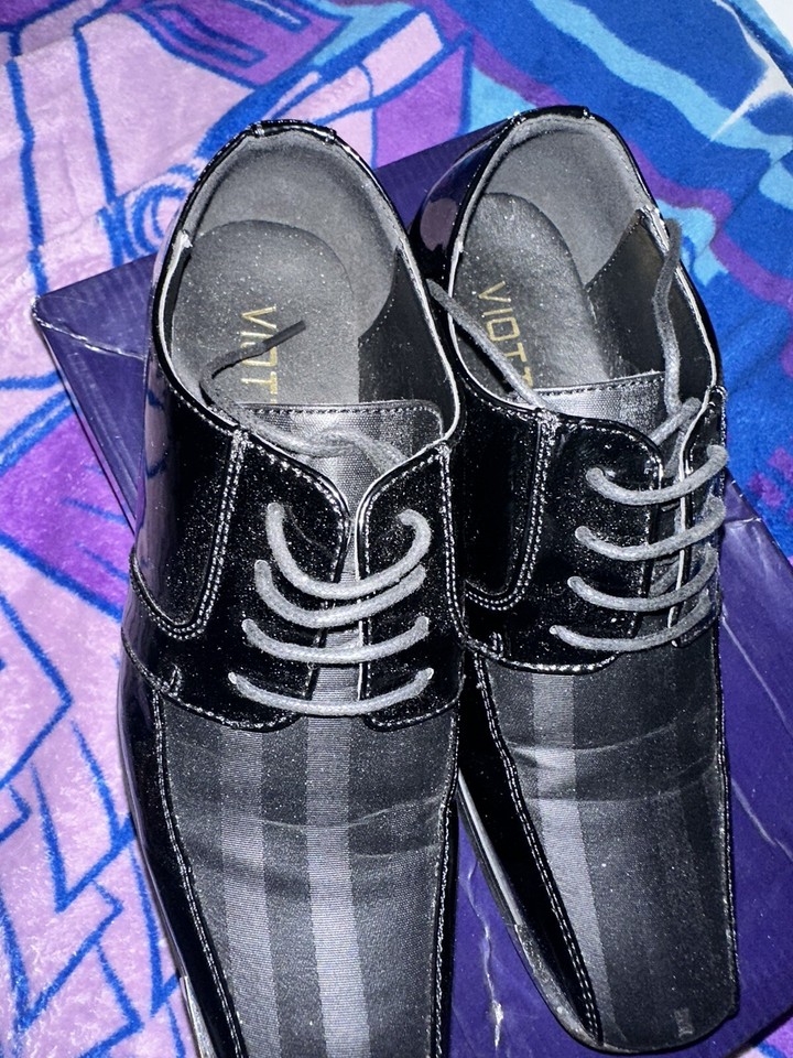 Black Viotti Mens Tuxedo/Dress Shoes size 6 Excellent Condition silver ...