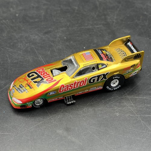 HASBRO 1:64 GOLD DIECAST RACE CAR JOHN FORCE CASTROL GTX DRAG RACE CAR ...