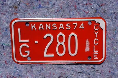 1974 Kansas MOTORCYCLE License Plate | eBay