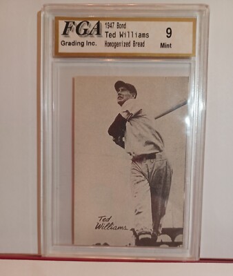 1947 TED WILLIAMS BOND BREAD FGA GRADE 9 BOSTON RED SOCKS BASEBALL CARD ...