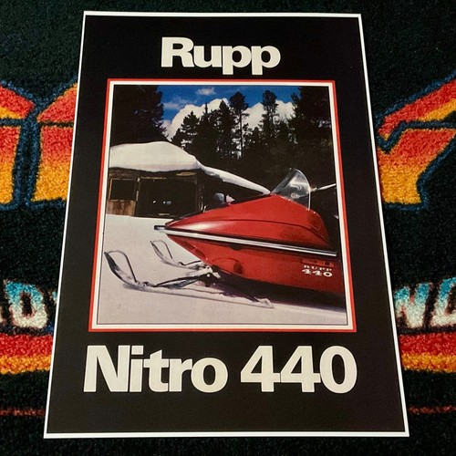 🏁 ‘76 RUPP NITRO 440 Snowmobile Poster vintage sled ((NITRO 440)) 🔴⚫️ ...